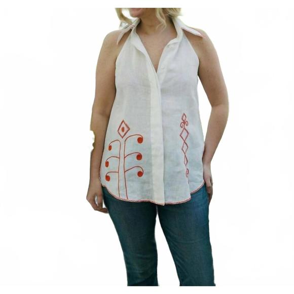 ALAMWAR | Tops | New Alamwar Manju Tomato Embroidery Top In Shell ...